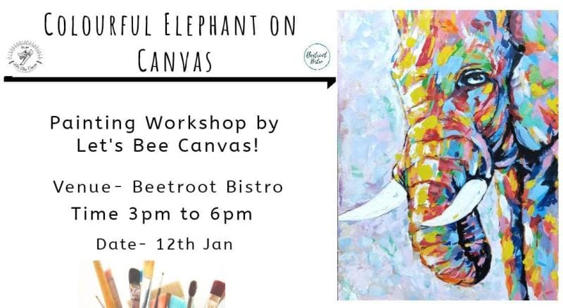 Colourful Elephant On Canvas | LBB Pune